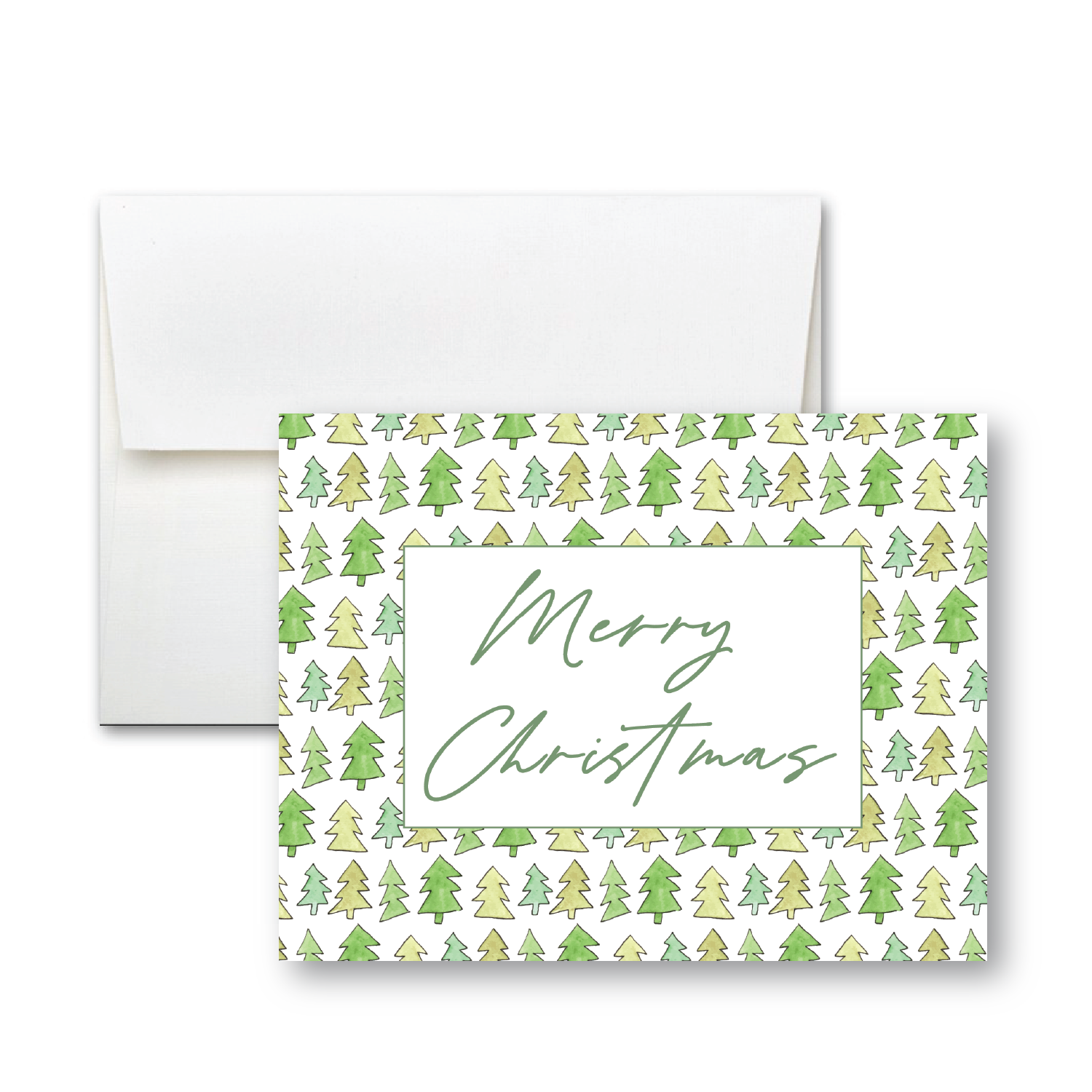 Merry Christmas Tree Notecard – Flower and Vine