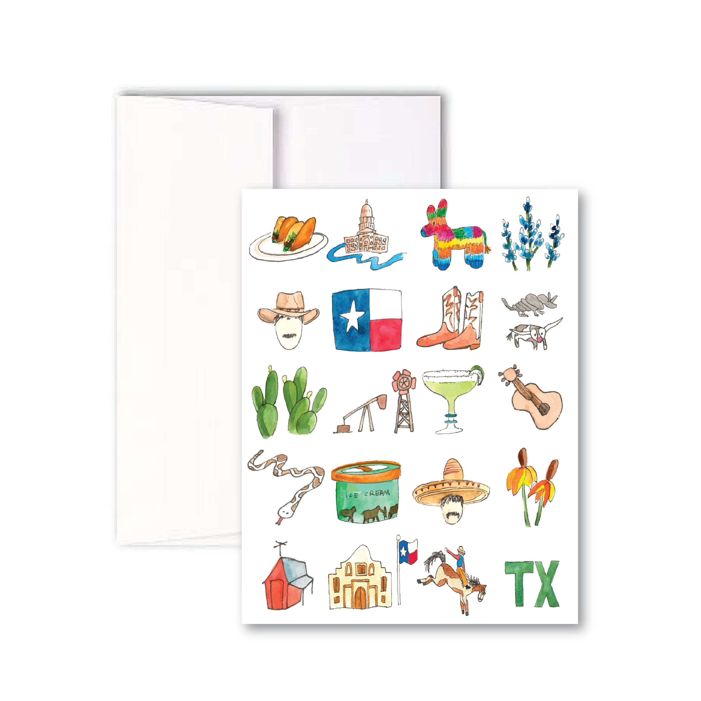 Misc. Texas Icons Collage Notecard – Flower and Vine