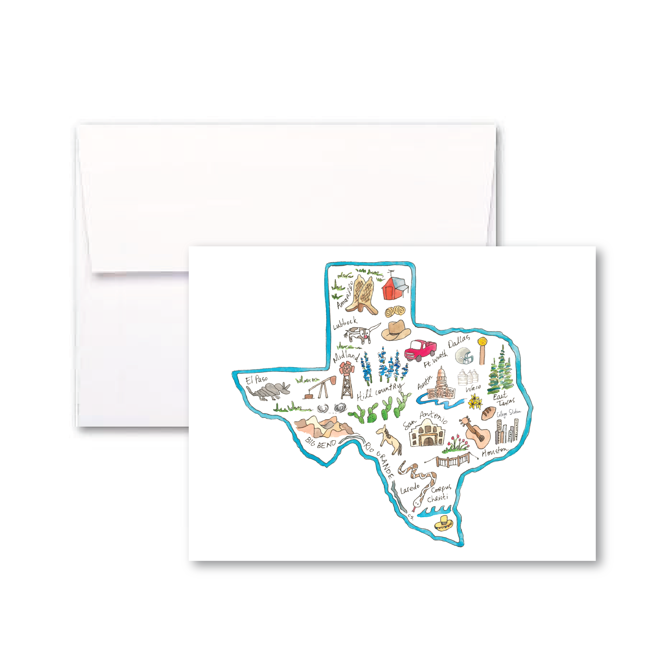 Texas Icons Notecard – Flower and Vine
