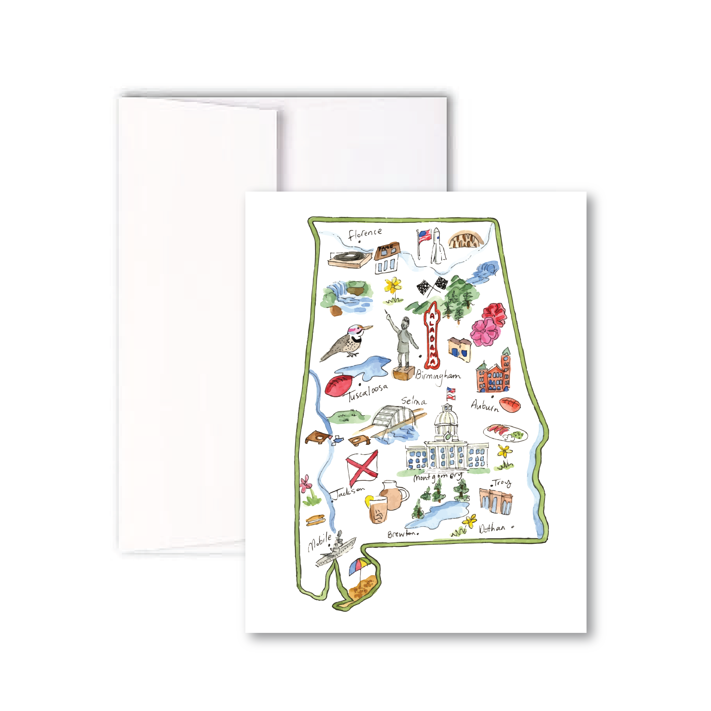 Alabama Icons Notecard – Flower and Vine