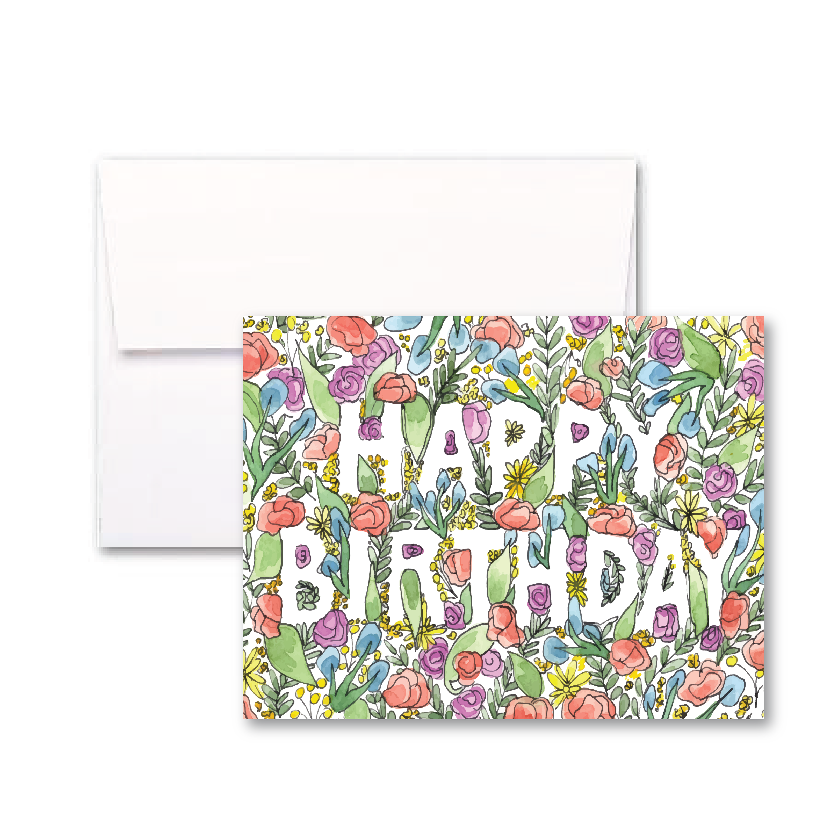Full Floral Birthday Notecard – Flower and Vine